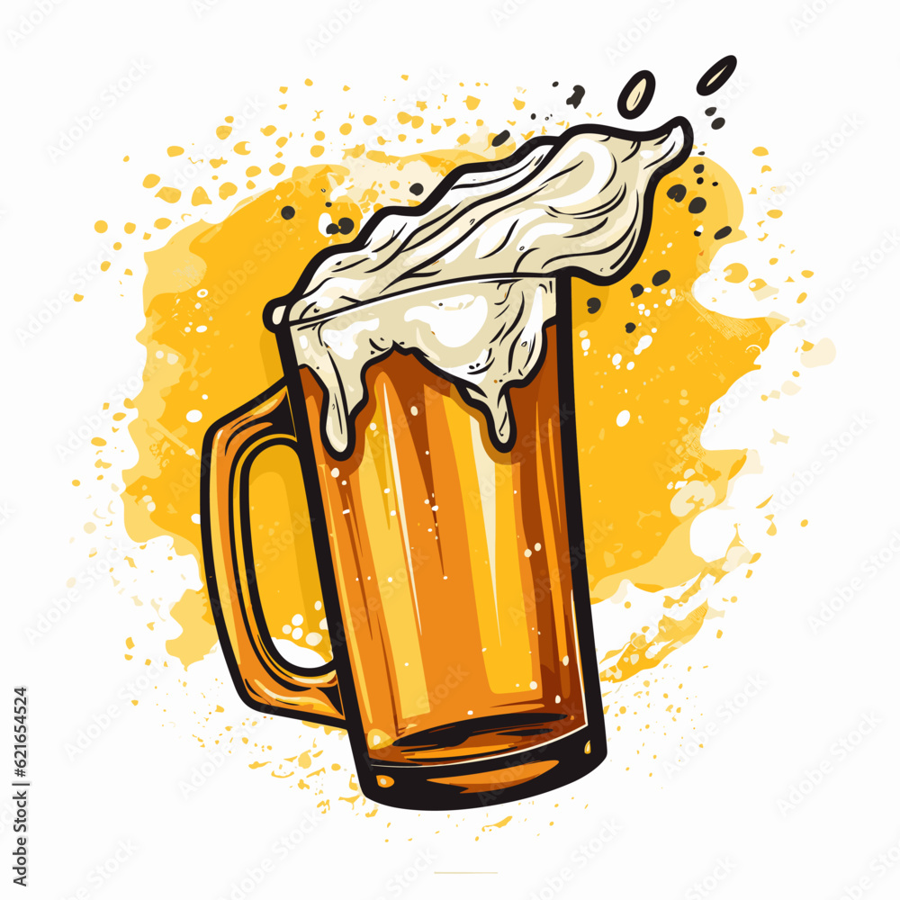 Beer hand-drawn comic illustration. Beer. Vector doodle style cartoon ...