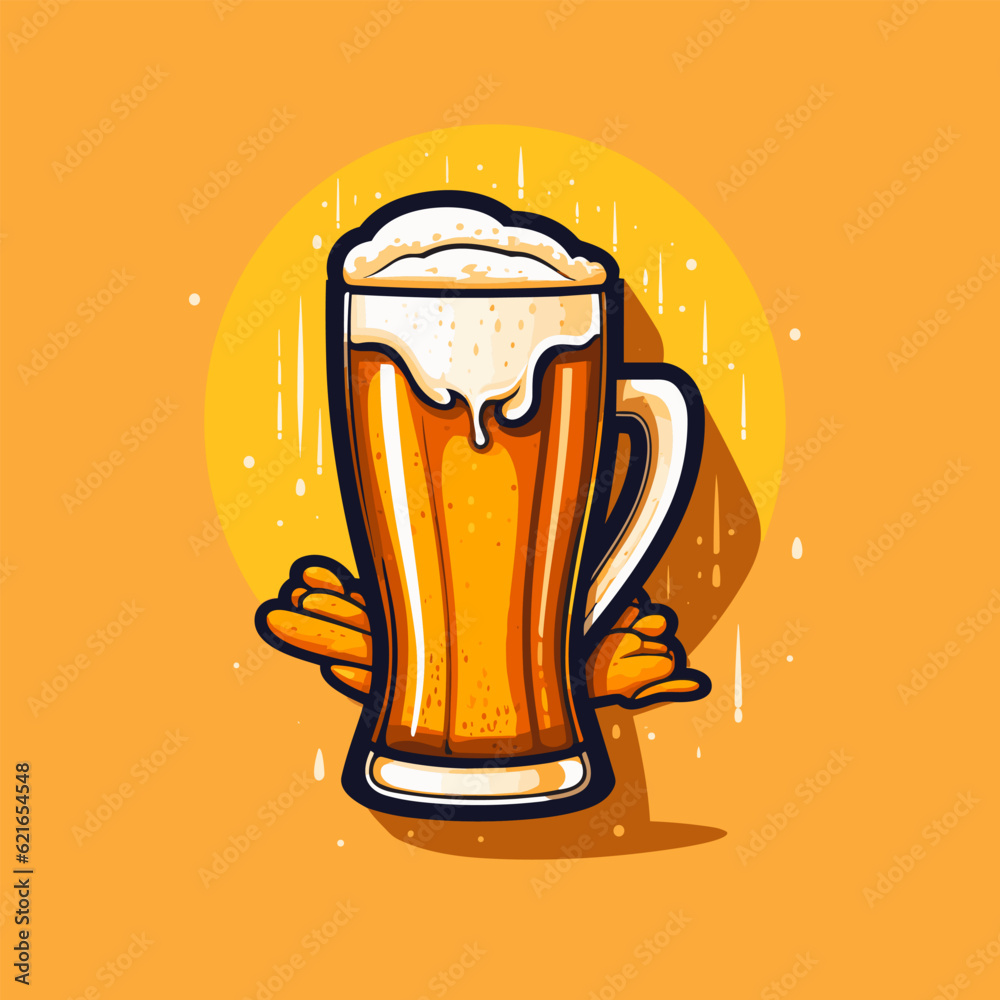 Beer hand-drawn comic illustration. Beer. Vector doodle style cartoon ...
