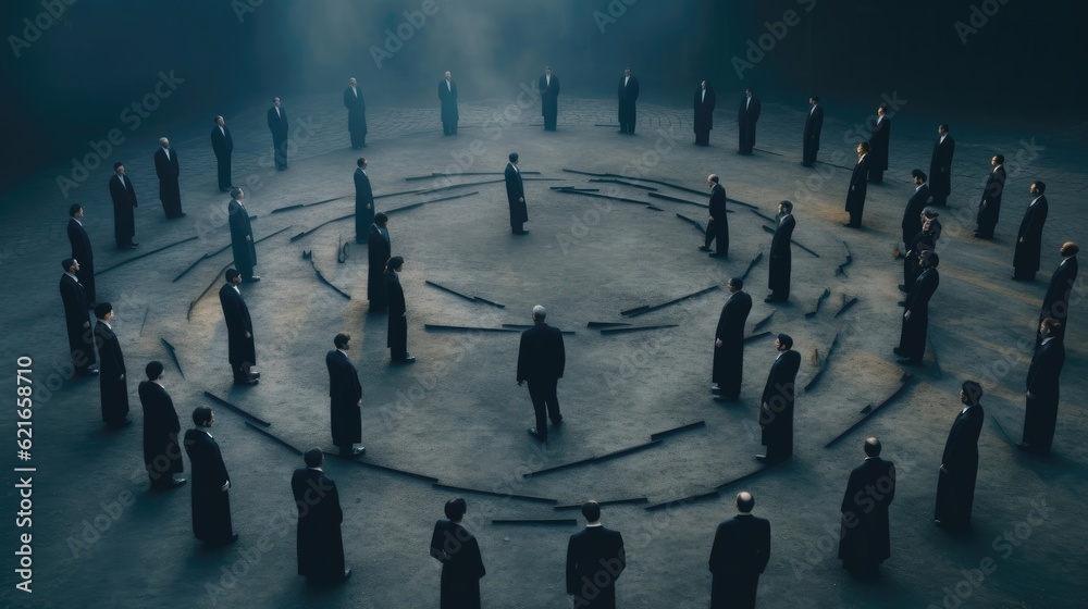 Move in a circle without stopping or a goal. Concept of perpetual ...