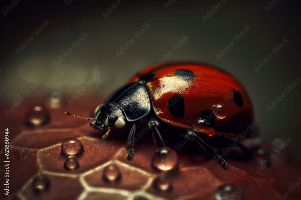 cute ladybug - Macro - Created with Generative AI technology. Stock ...