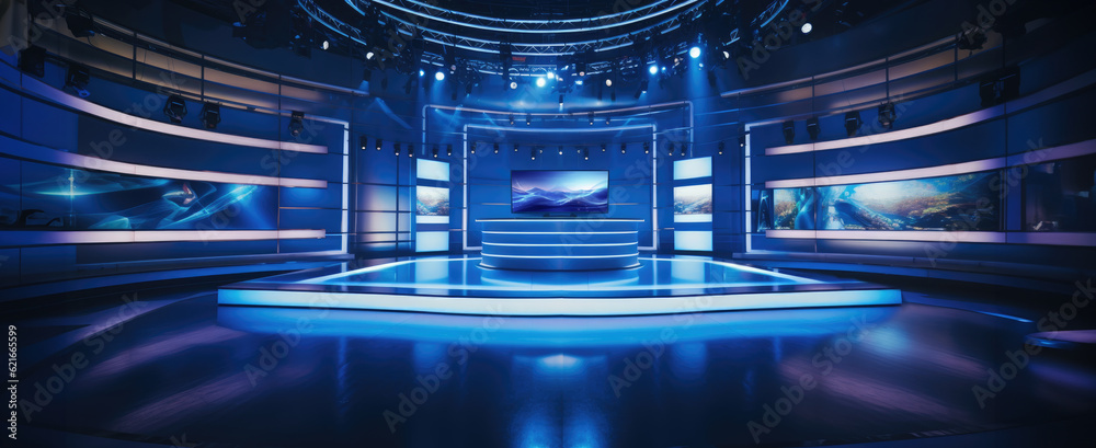 News, documentary, reporting program TV studio set. Tv or Cable new ...