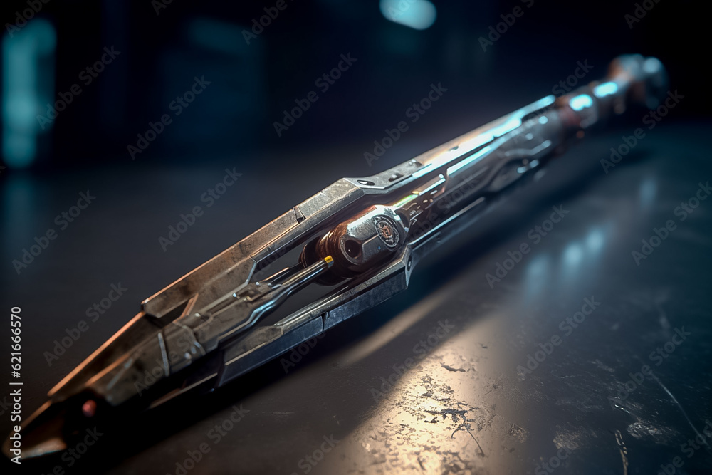 Long blade glaive weapon isolate dark background AI generated Stock ...