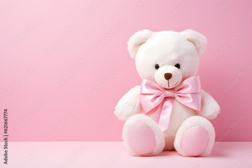 Lovable and pretty teddy bear with ribbon and giftbox, for child ...