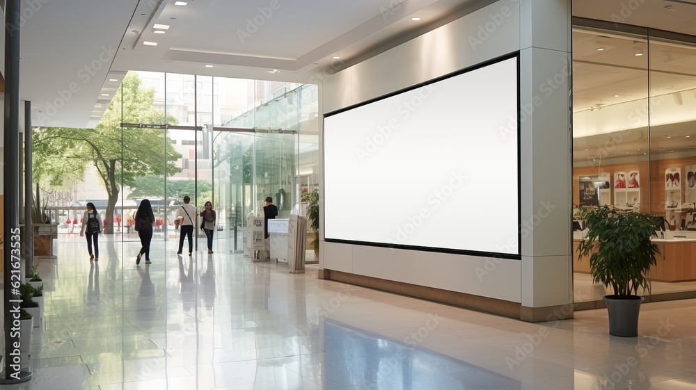 Blank digital signage screen in a public space, ideal for customization ...
