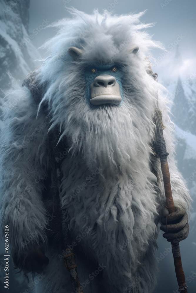 Snowman - Bigfoot - Yet - Created with Generative AI technology. Stock Illustration | Adobe Stock