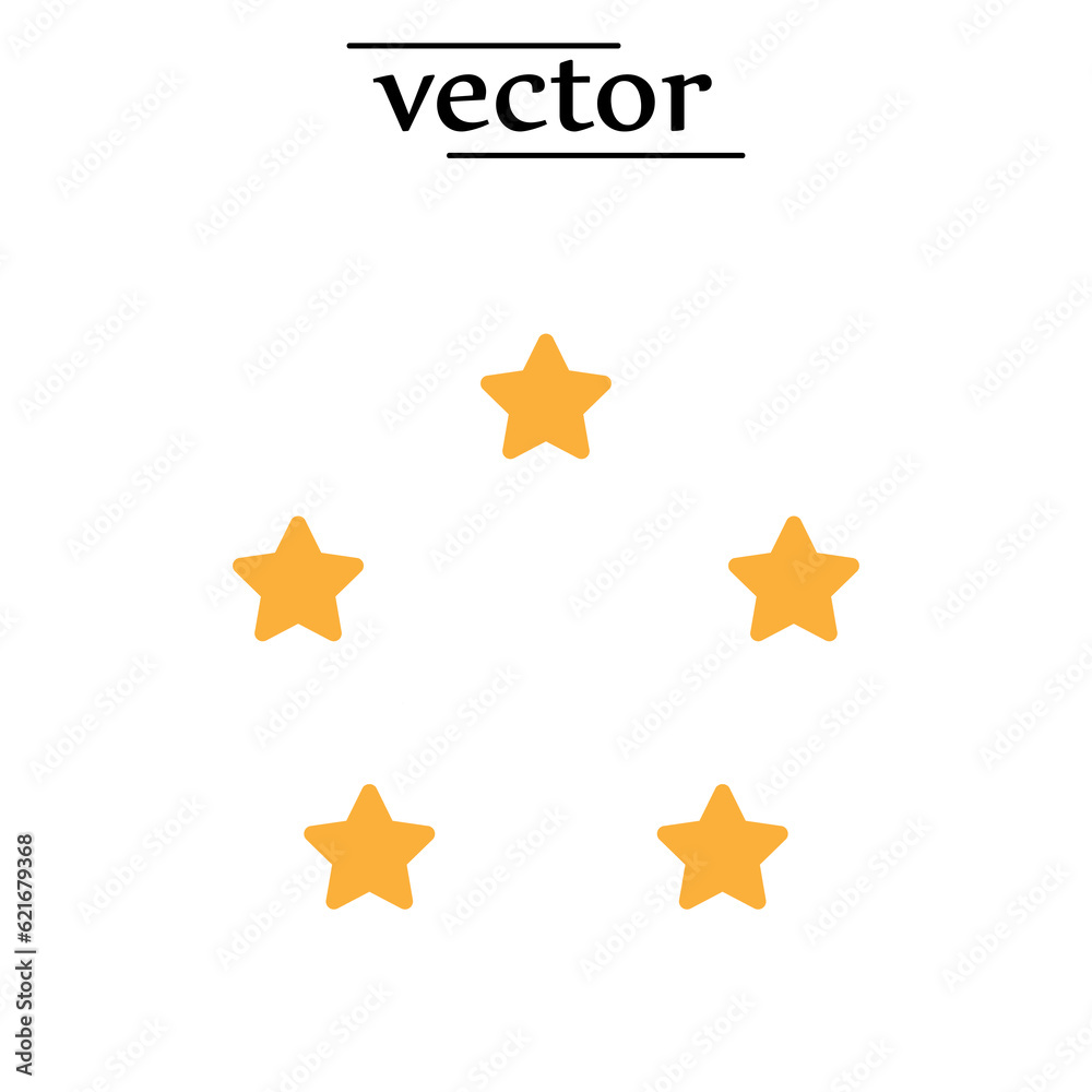 Five Star Rating, vector five star illustration on white background ...