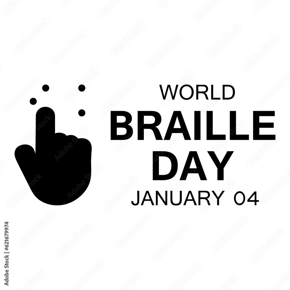 World Braille day is observed every year on January 4. Vector flat ...