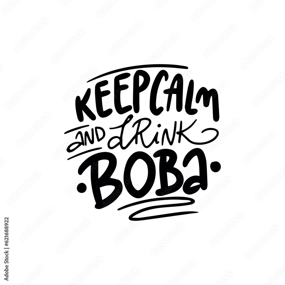 Bubble tea hand written phrases isolated on white bacground. Vector ...