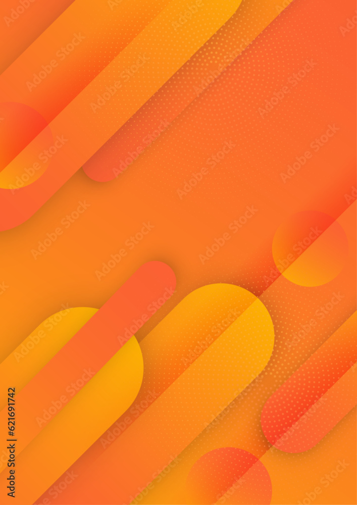 Gradient orange annual report brochure flyer design template with ...