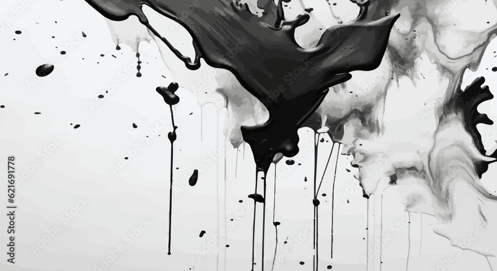 splash background. Black Ink paint splatter on white background texture ...