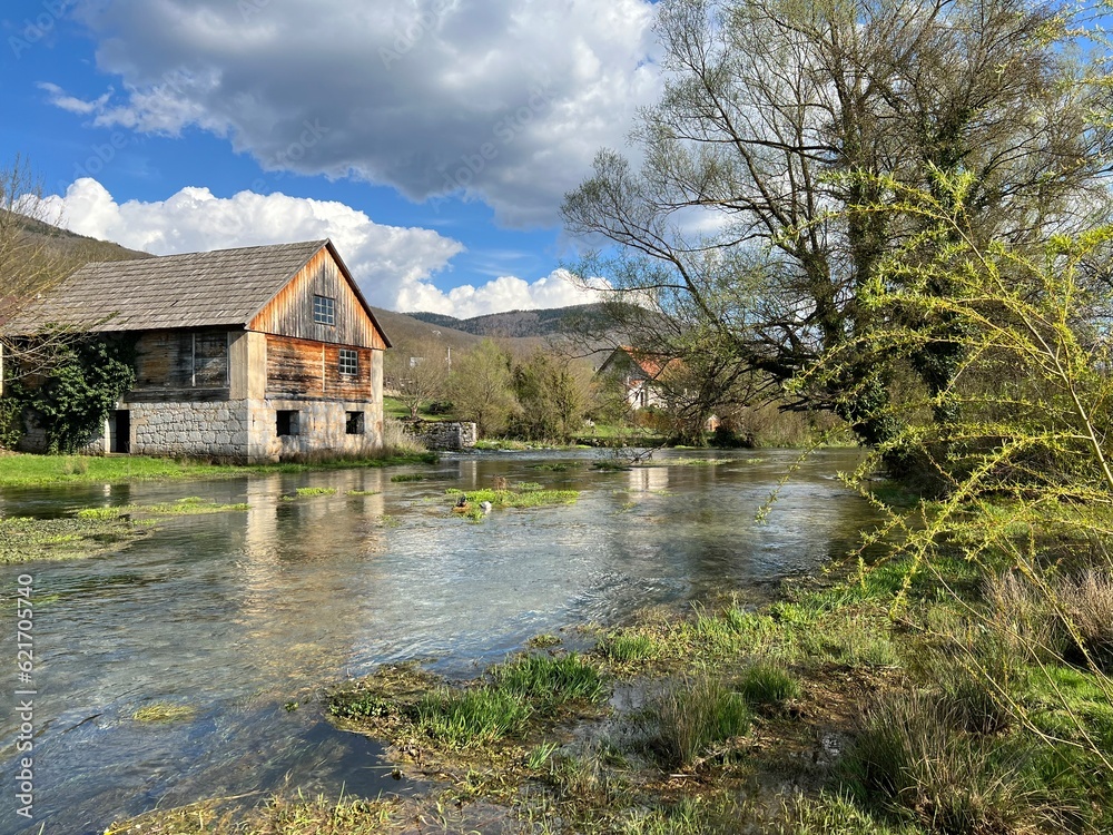 The course of the Gacka river immediately after the Majer's vrilo or ...