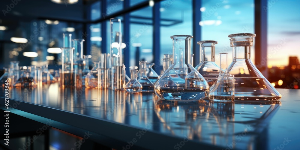 empty table blurred laboratory. Science lab background Stock ...