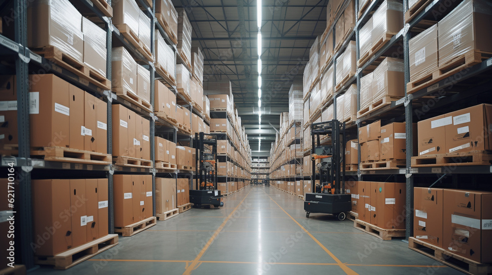 Automatic robotic working for sorting arrange product storage on shelf ...