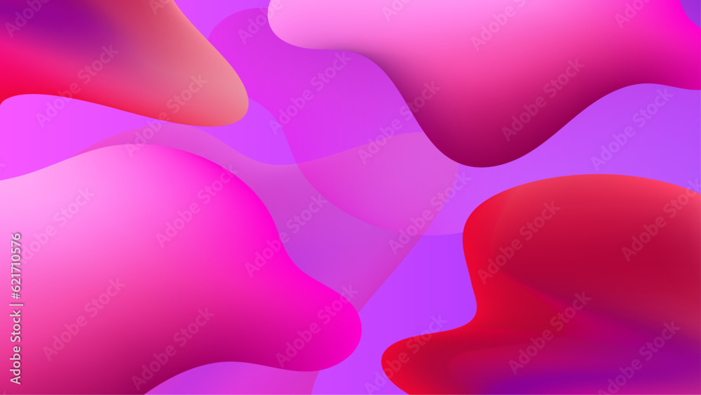 Gradient background with colorful morphing shapes. Meatball spheres. Morphing colorful blobs ...