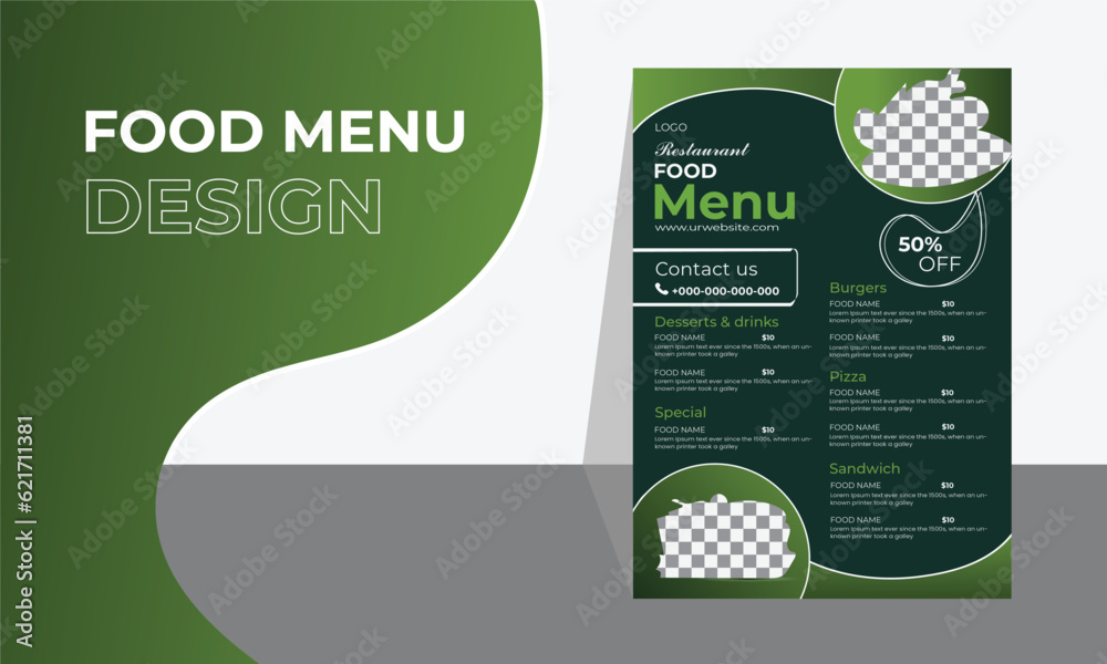 Vector template menu Restaurant Menu Layout. food menu design special ...