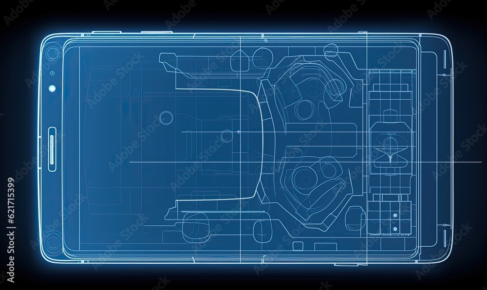 Infographic blueprint showcases the precise technical details of a ...