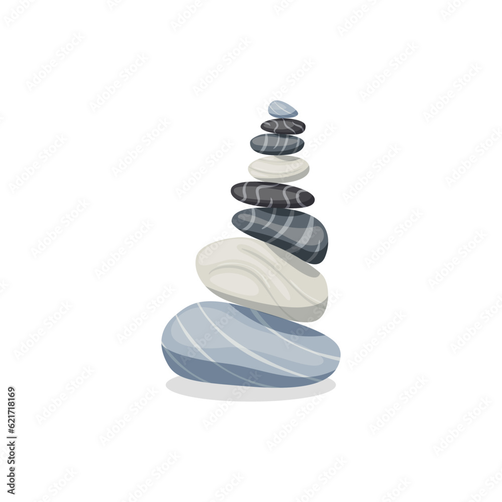 Stones pebbles balancing vector illustration. Stock Vector | Adobe Stock