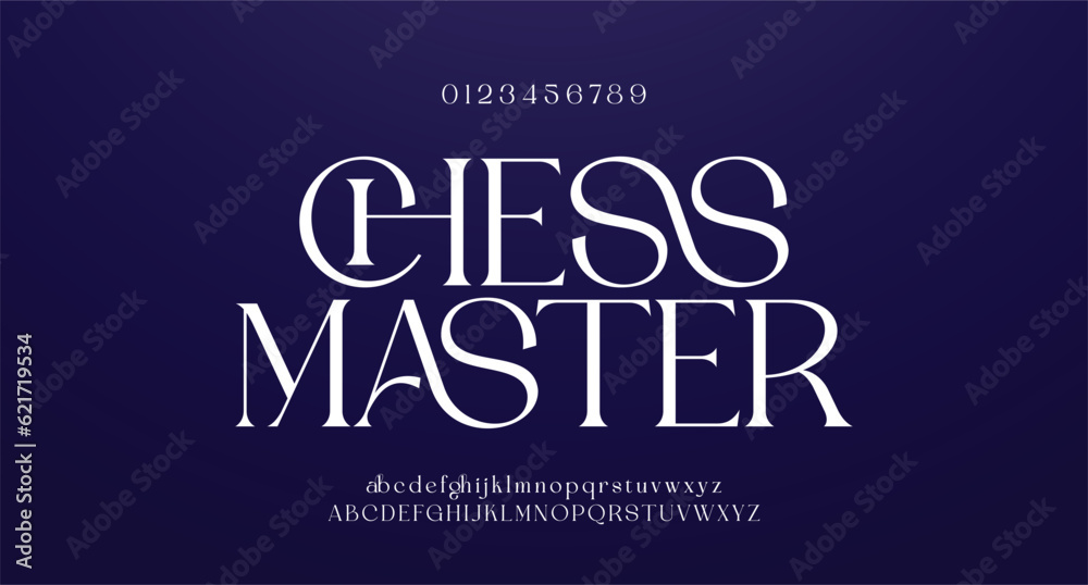 CHESS MASTER Abstract Fashion font alphabet. Minimal modern urban fonts ...