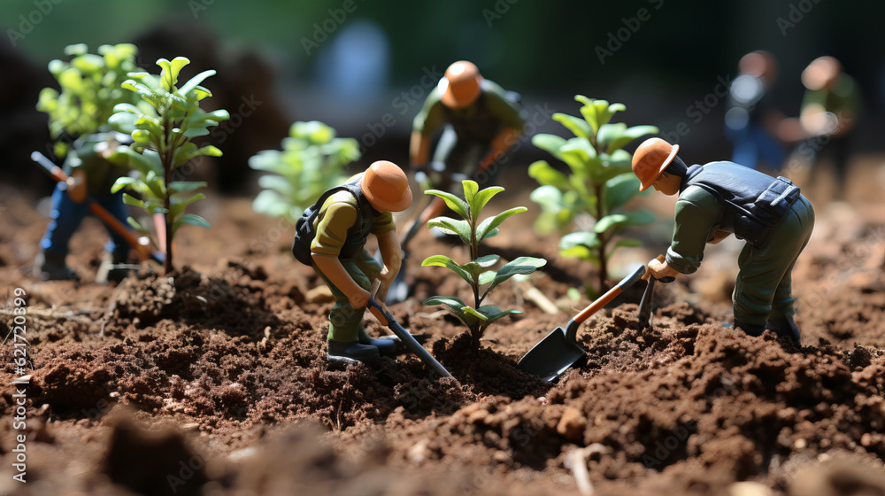 Foto de Roots of Resilience: Miniature Figures Engage in Sustainable ...