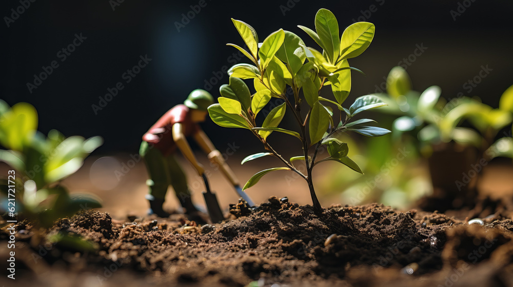 Foto de Roots of Resilience: Miniature Figures Engage in Sustainable ...