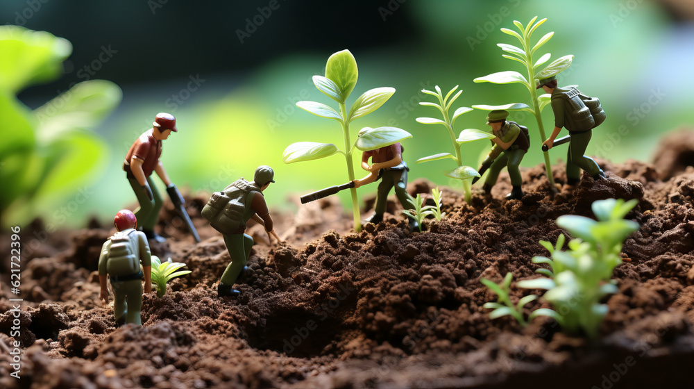 Foto de Roots of Resilience: Miniature Figures Engage in Sustainable ...