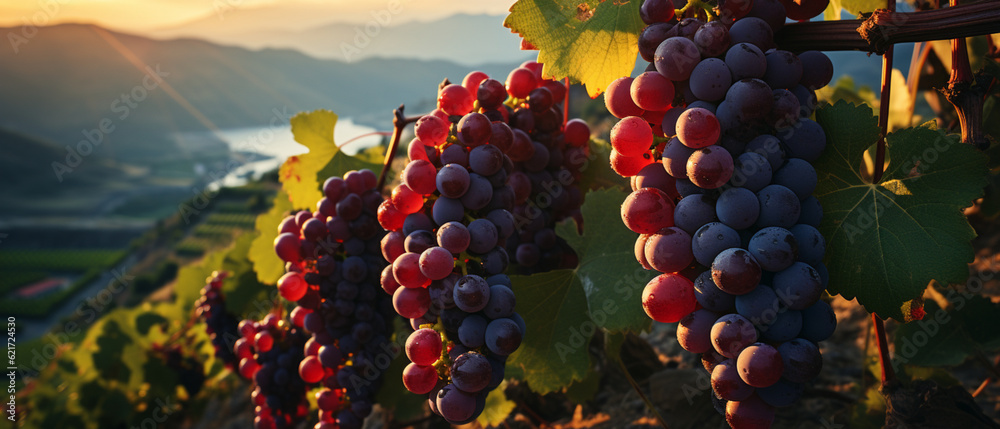 Weinanbauzauber: Rote Weintrauben im toskanischen Weintraubenfeld Stock ...