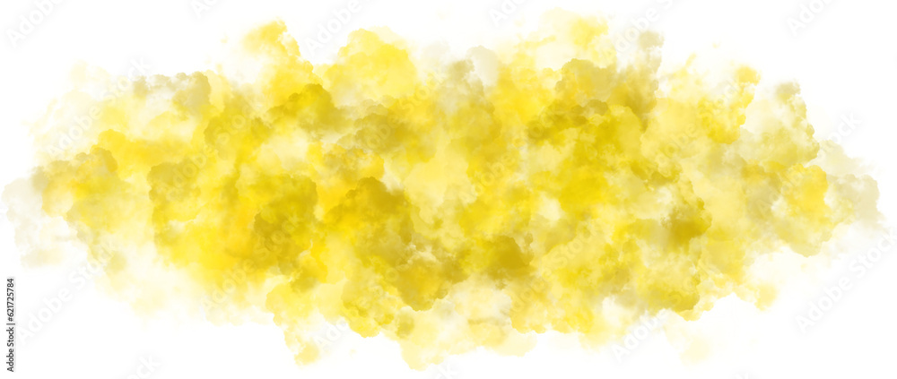 Realistic yellow explosive smoke on transparent background Stock ...
