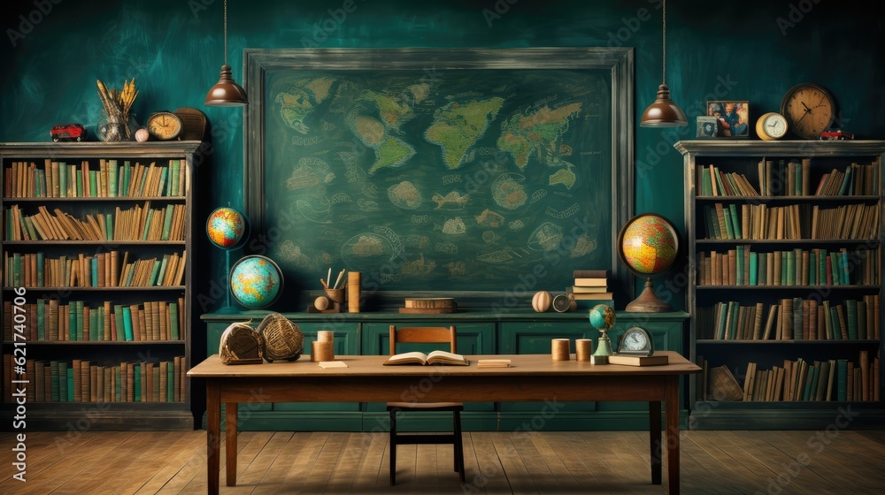 nostalgic library background to commemorate Back to School Stock ...