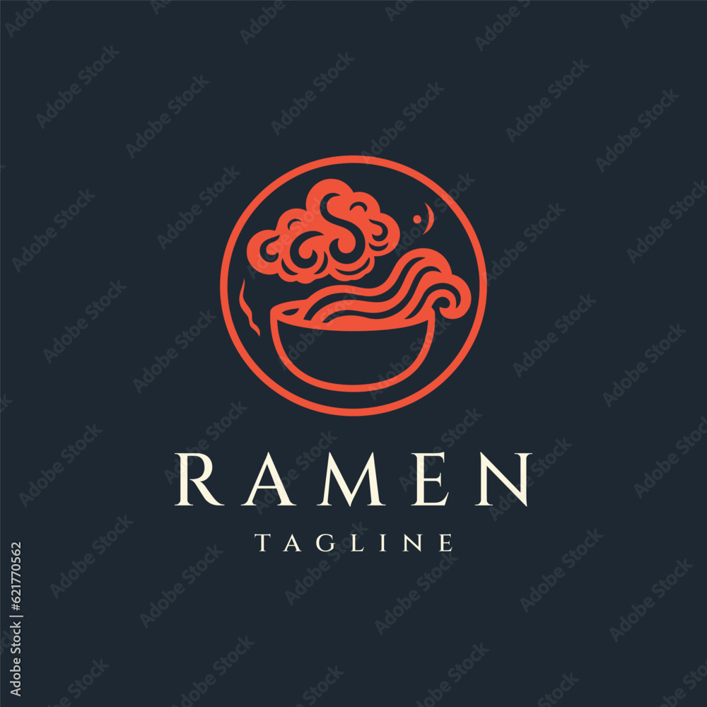 Ramen logo design vector illustration Stock Vector | Adobe Stock