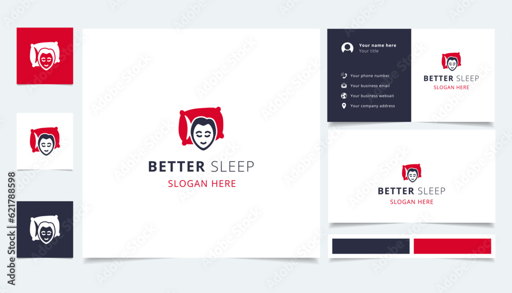 Better sleep logo design with editable slogan. Branding book and ...