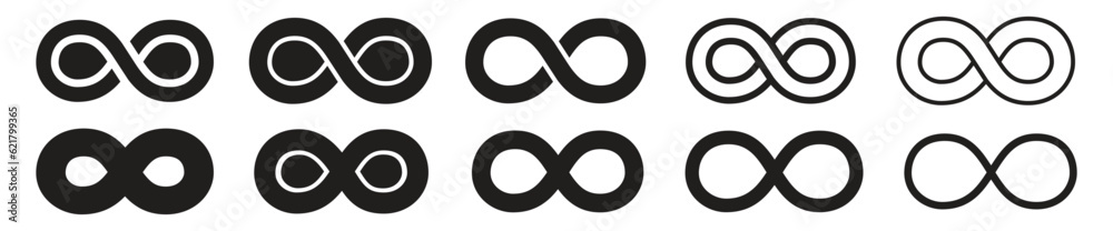 Infinity symbols. Infinity loop logo icon. Unlimited infinity, endless ...