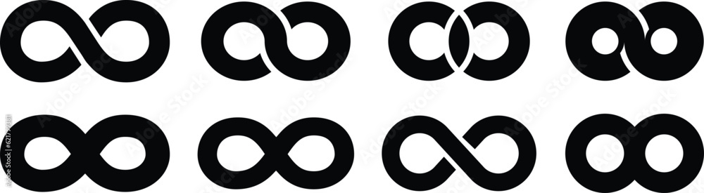 Infinity symbols. Infinity loop logo icon. Unlimited infinity, endless ...