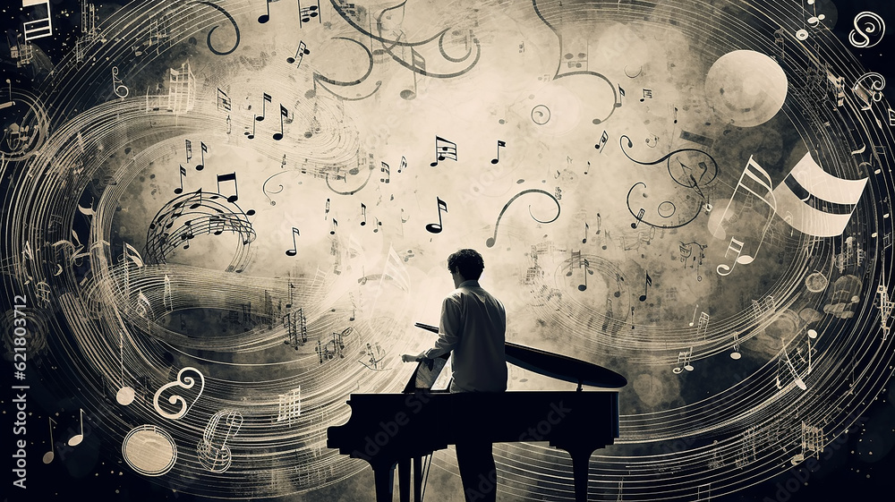 abstract modern music background poster whirlpool. Generative AI Stock ...