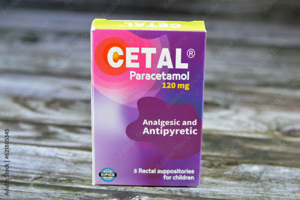 Cairo, Egypt, June 26 2023: CETAL (Paracetamol) 120 mg – 5 ...