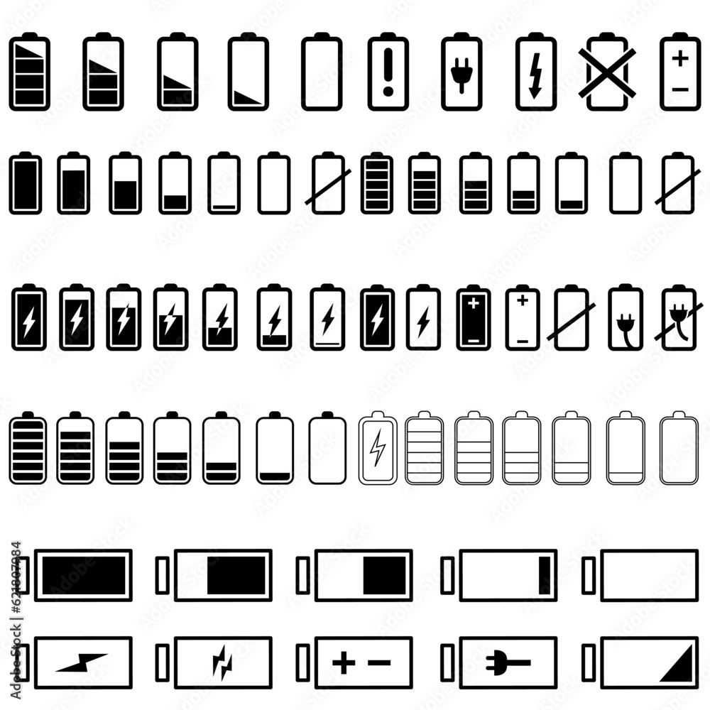 Battery charge icon vector. indicator battery illustration symbol ...