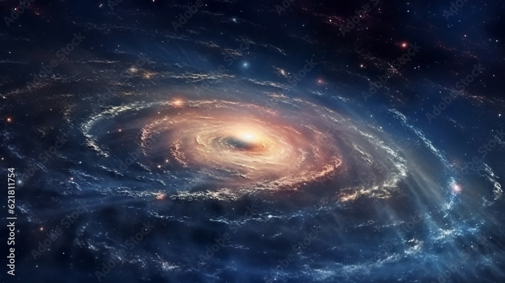 Galaxy in space, computer generated abstract background, 3D render ...