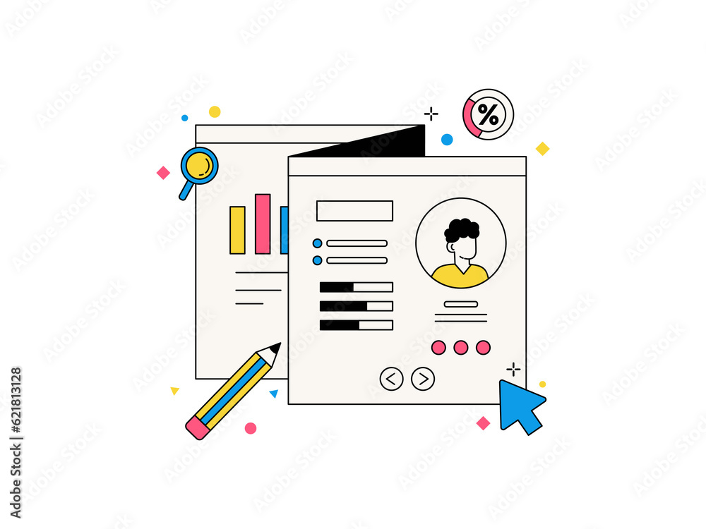 UI UX Illustration Design User Interface Experience Wireframe Layouting ...