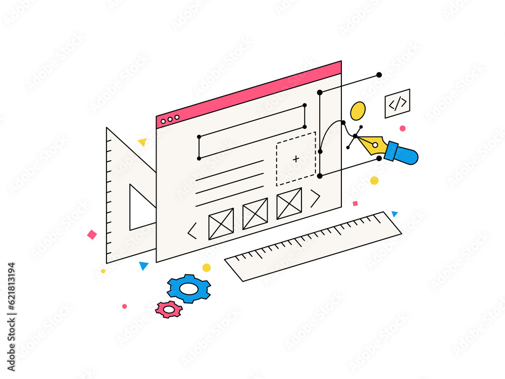 UI UX Illustration Design User Interface Experience Wireframe Layouting ...