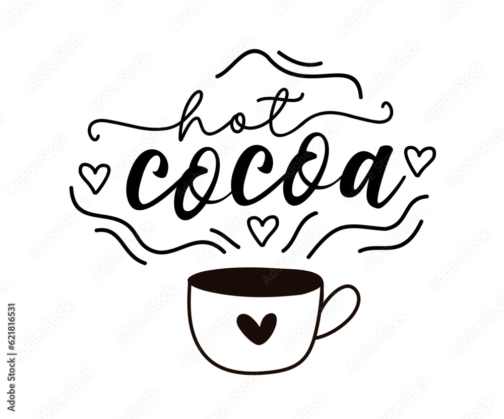 Hot Cocoa Vector Logo Word Design Poster Flyer Banner Menu Cafe hot-cocoa-vector-logo-word-design-poster-flyer-banner-menu-cafe