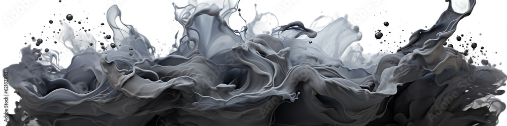 black ink isolated background PNG. Generative AI. Stock Illustration ...