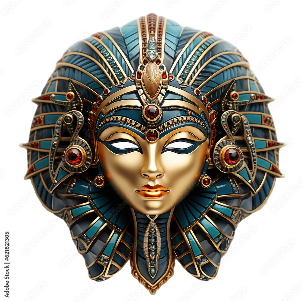 Egyptian farao mask on transparent background isolated png.Generated ...