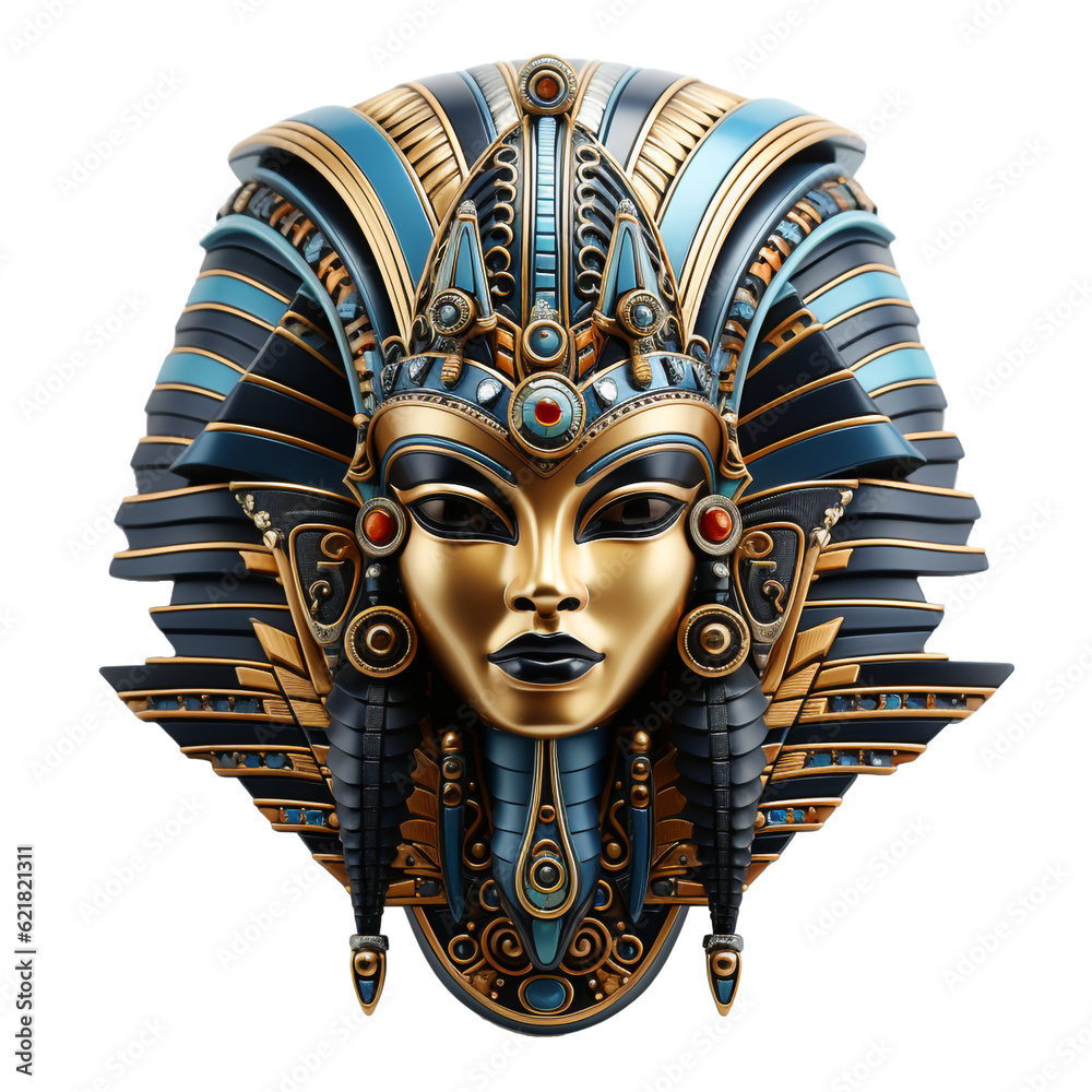 Egyptian farao mask on transparent background isolated png.Generated ...