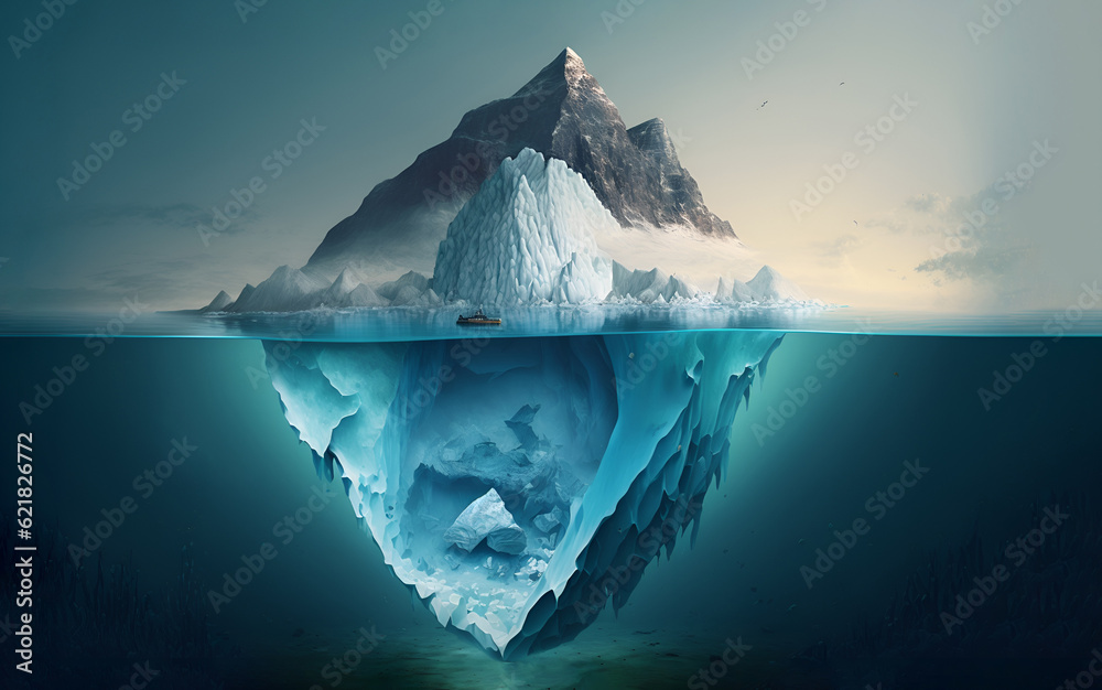 Poster Huge iceberg in polar regions showing a big hidden potential ...
