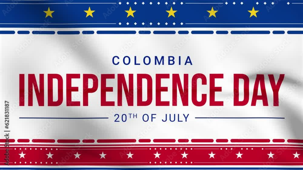 Happy Independence Day Colombia, 20th of July patriotic waving ...