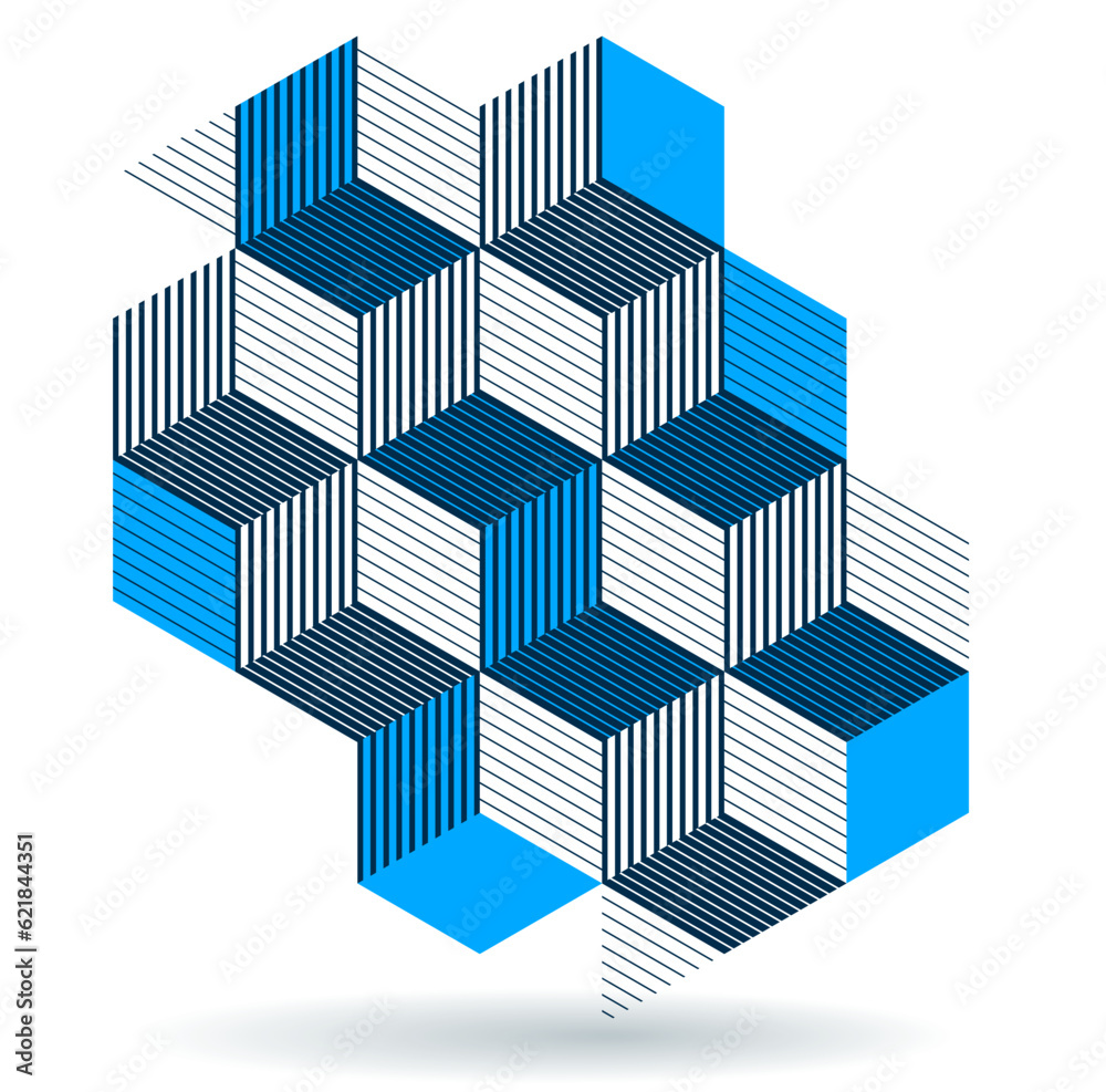 Isometric 3D cubes vector abstract geometric background, abstraction ...
