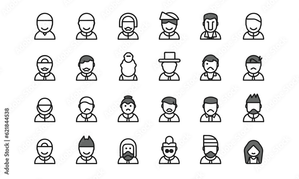 Line symbols about symbol callings. Parts of the interface. Icon of a ...