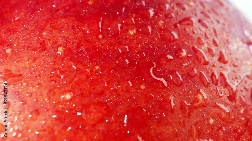 Mesmerizing macro video captures the essence of a Jazz apple, adorned ...
