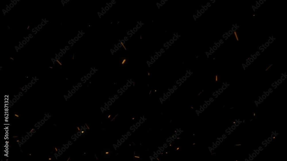4K Special effect of spark particles on Black Background, sparks from ...