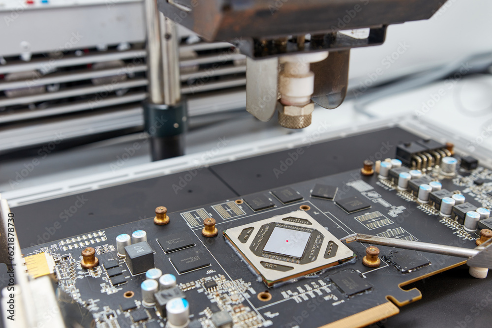 Infrared soldering station setup and GPU chip desoldering process ...