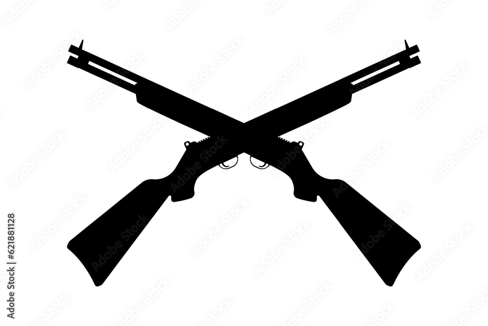 Crossed shotguns. Symbol of hunting club and arsenal Stock Vector ...